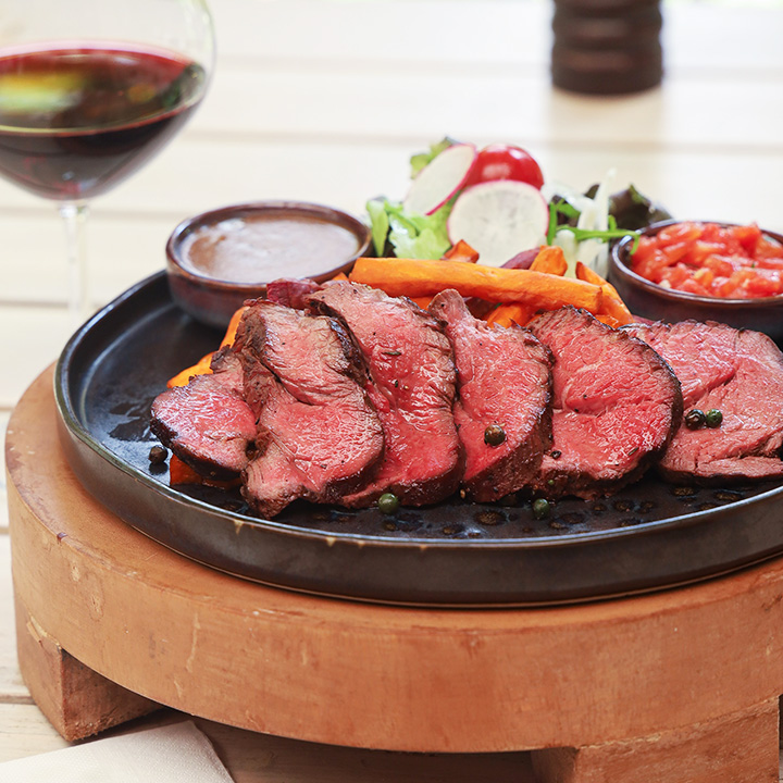 Beef Tenderloin Slides with Sweet Potatoes Fries